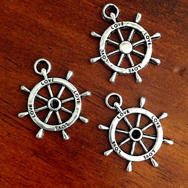 Ship Wheel Charm - Etsy