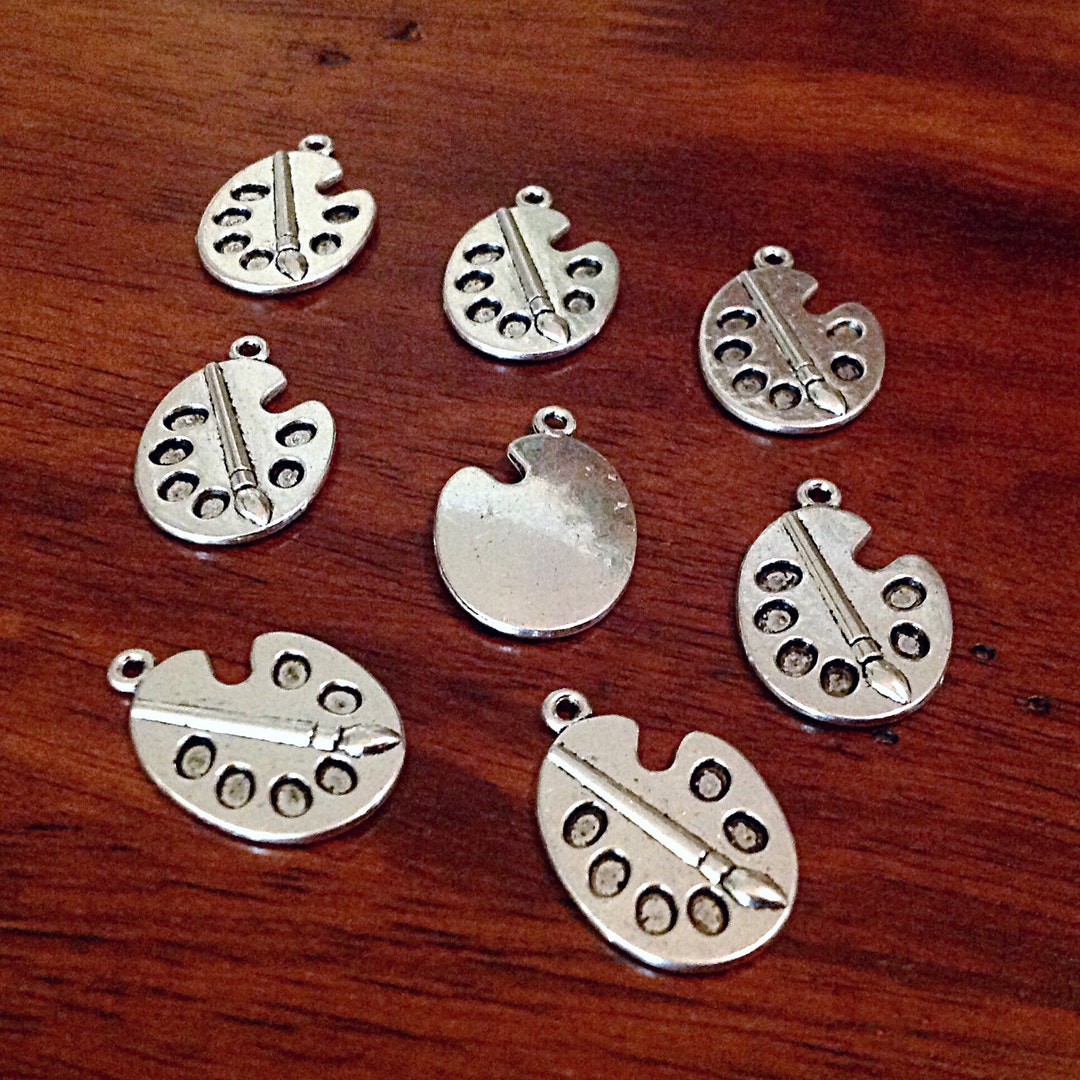 15pcs, Paint Palette Charms, Artist Charms, Antique Silver Charms ...