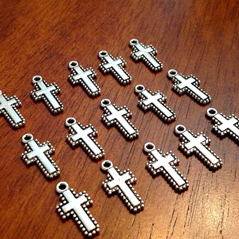50pcs Cross Charms Antique Silver Charms Silver Cross | Etsy
