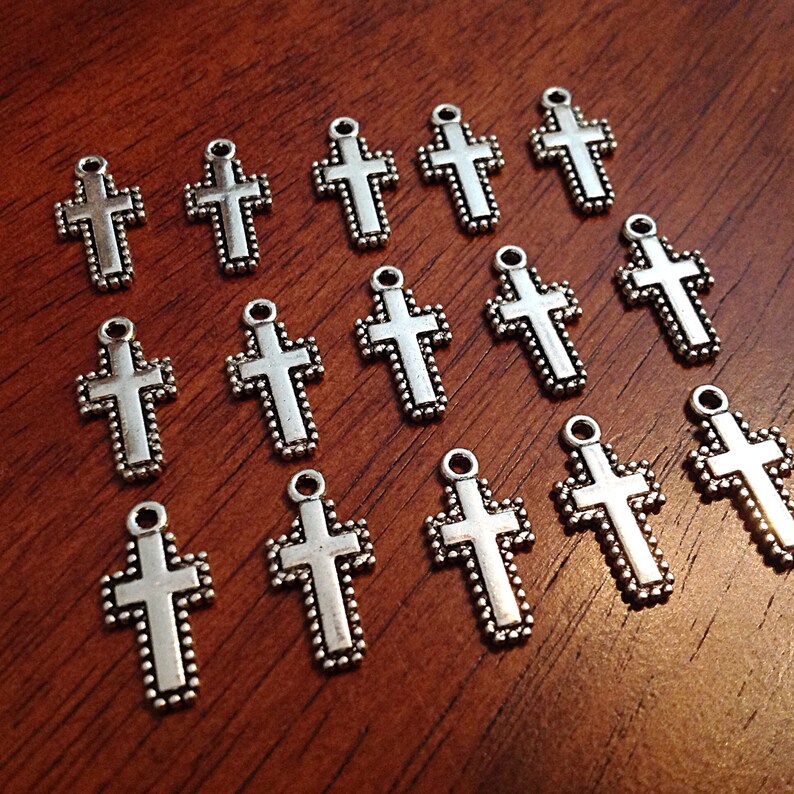 50pcs Cross Charms Antique Silver Charms Silver Cross | Etsy