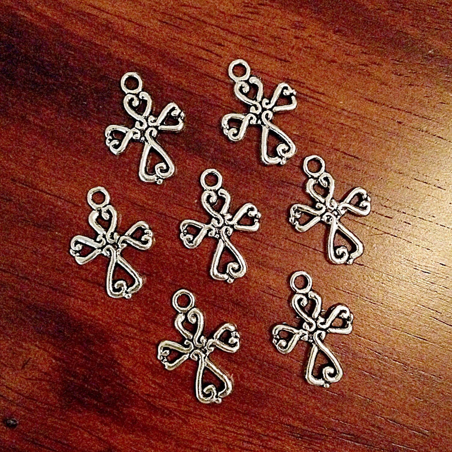 Bulk 25 Silver Cross Charms Antique Silver Charms Small | Etsy