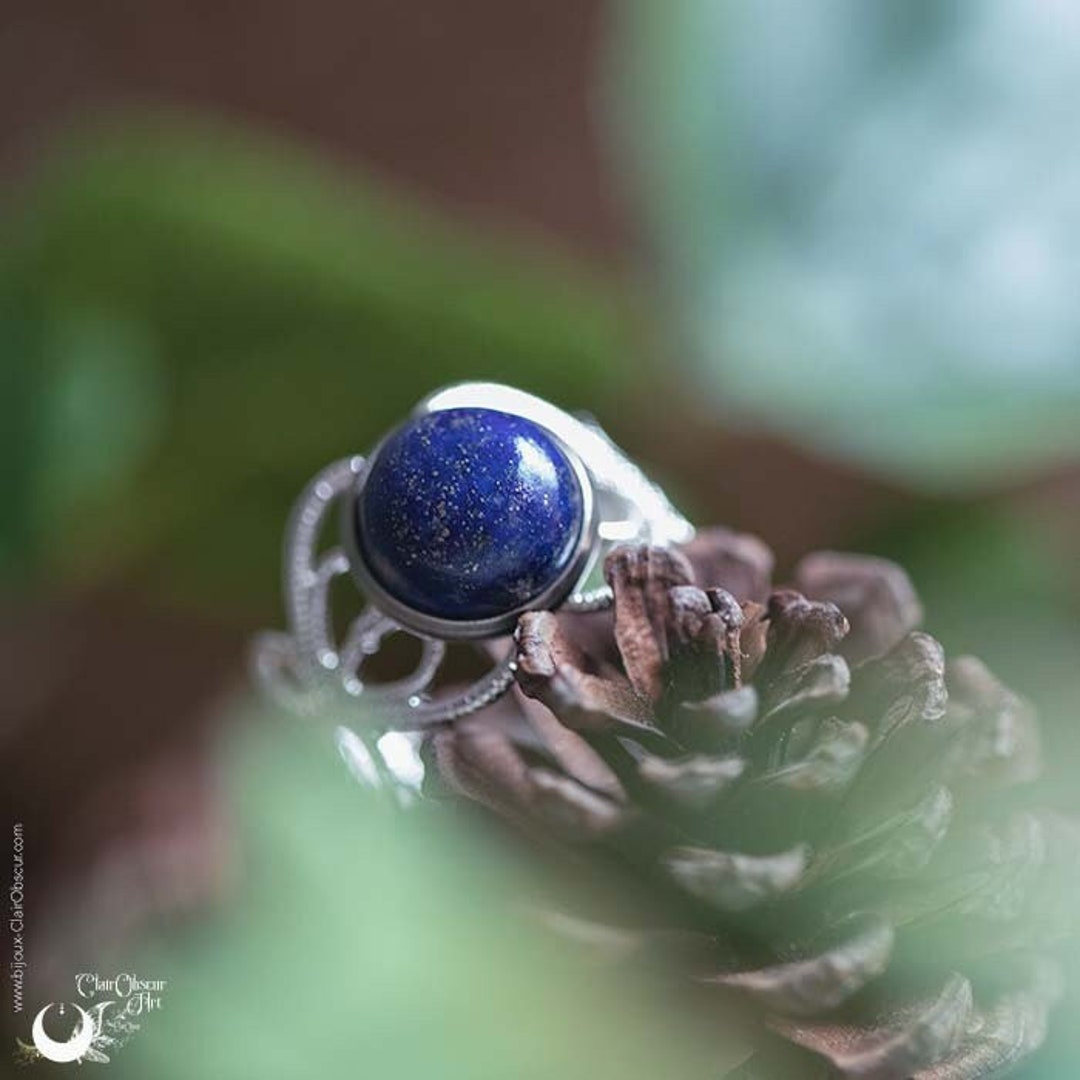 Adjustable Elven Lapis Lazuli elwing Ring - Etsy