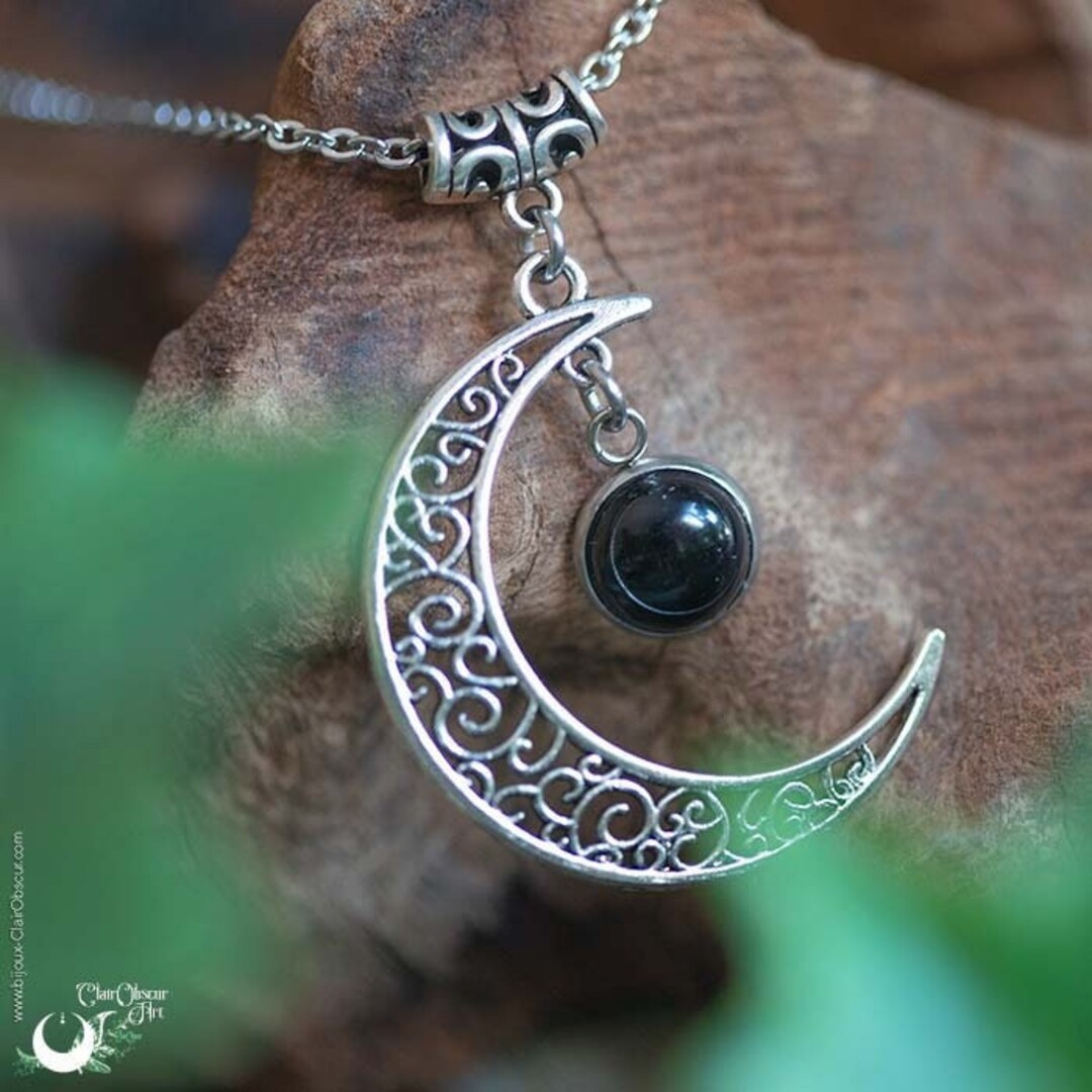 Luna Onyx Necklace, Chain Size of Your Choice - Etsy