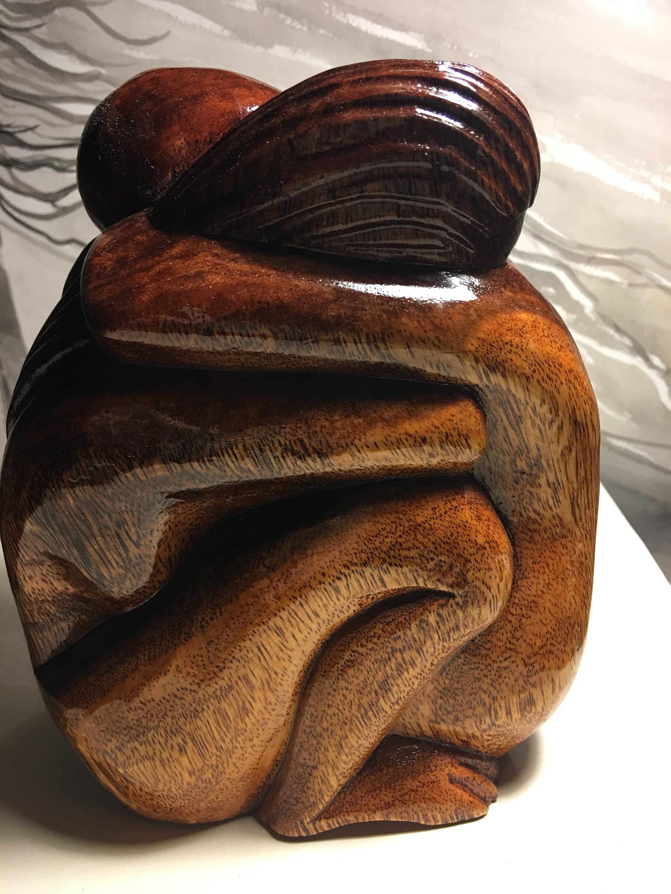 Hand Carved Acacia Wood Statue/the Embrace/free Shipping! - Etsy