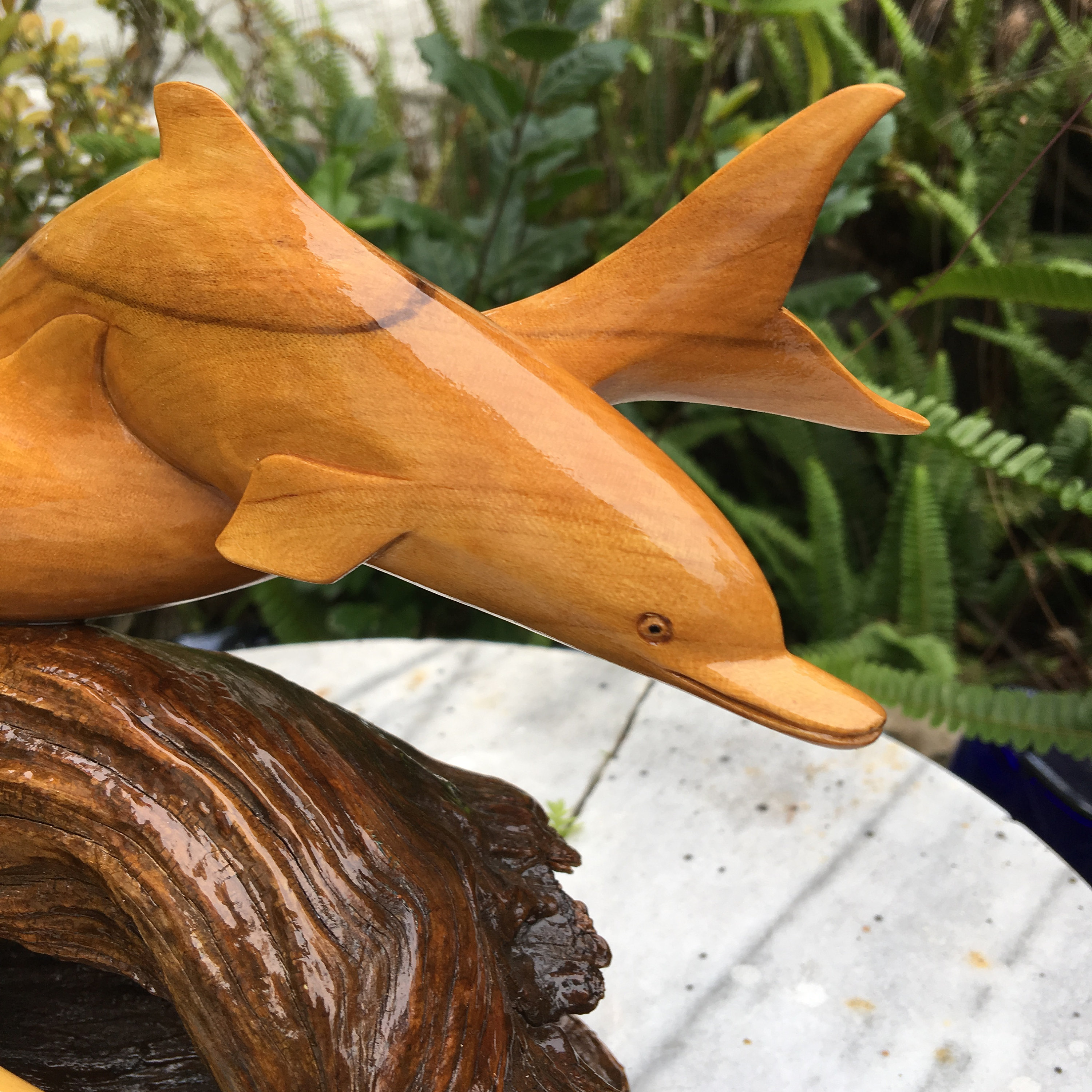Hand-carved Wood Dolphin Sculpture/one of a Kind - Etsy