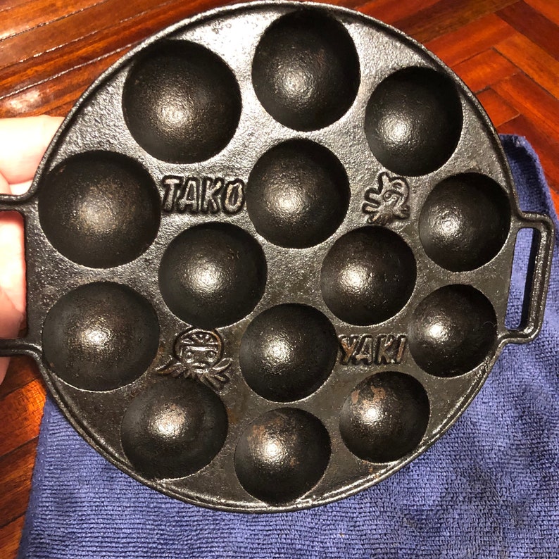 Wrought Iron Takuyaki Pan/cast Iron Taku Yaki Pan/free - Etsy