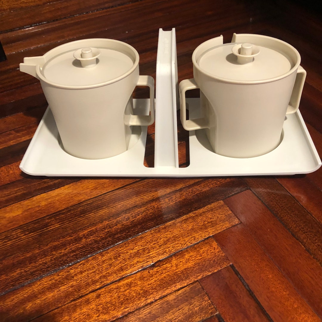Vintage Tupperware Sugar and Creamer With Caddy/almond/free Shipping ...