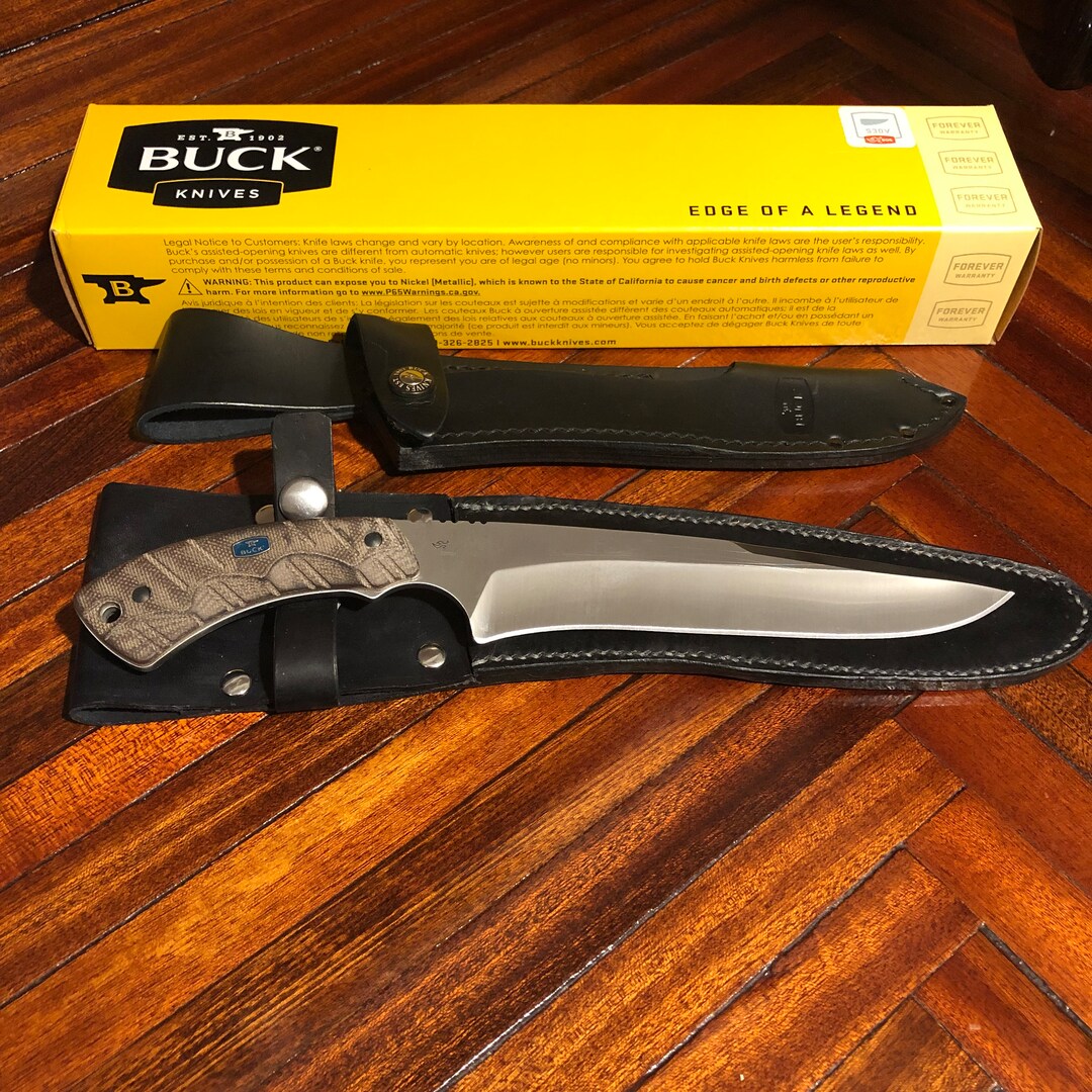 NIB Buck Knife 535 Moose Skinner With Custom Leather Sheath/free ...