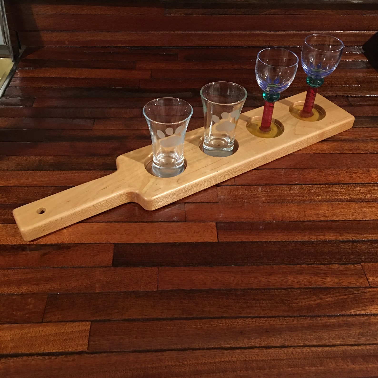 Four Well Beer Flight Paddle/tasting Boards Natural - Etsy