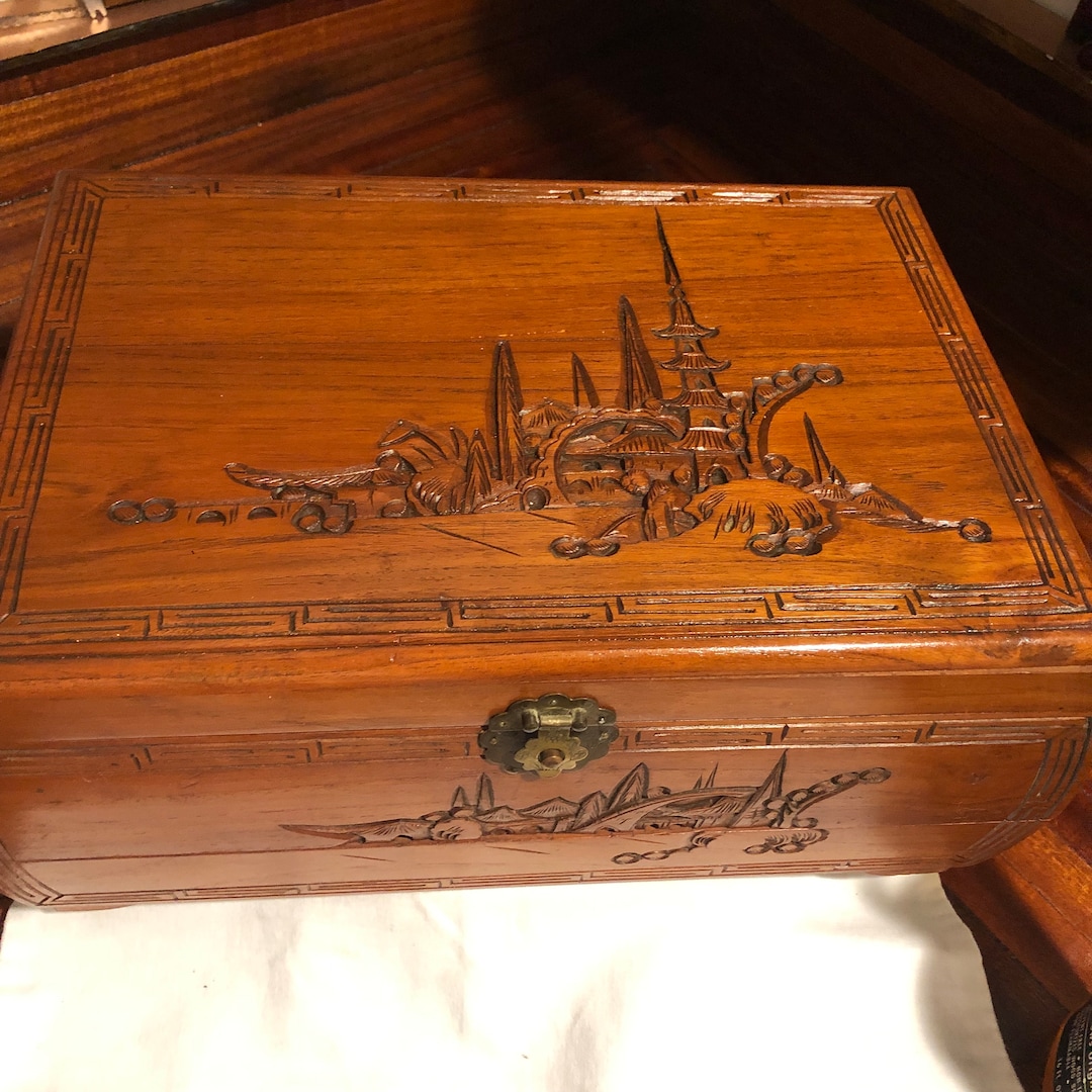 Wooden Jewelry Box/chinese Carved Jewelry Box/free Shipping! #45051024 ...