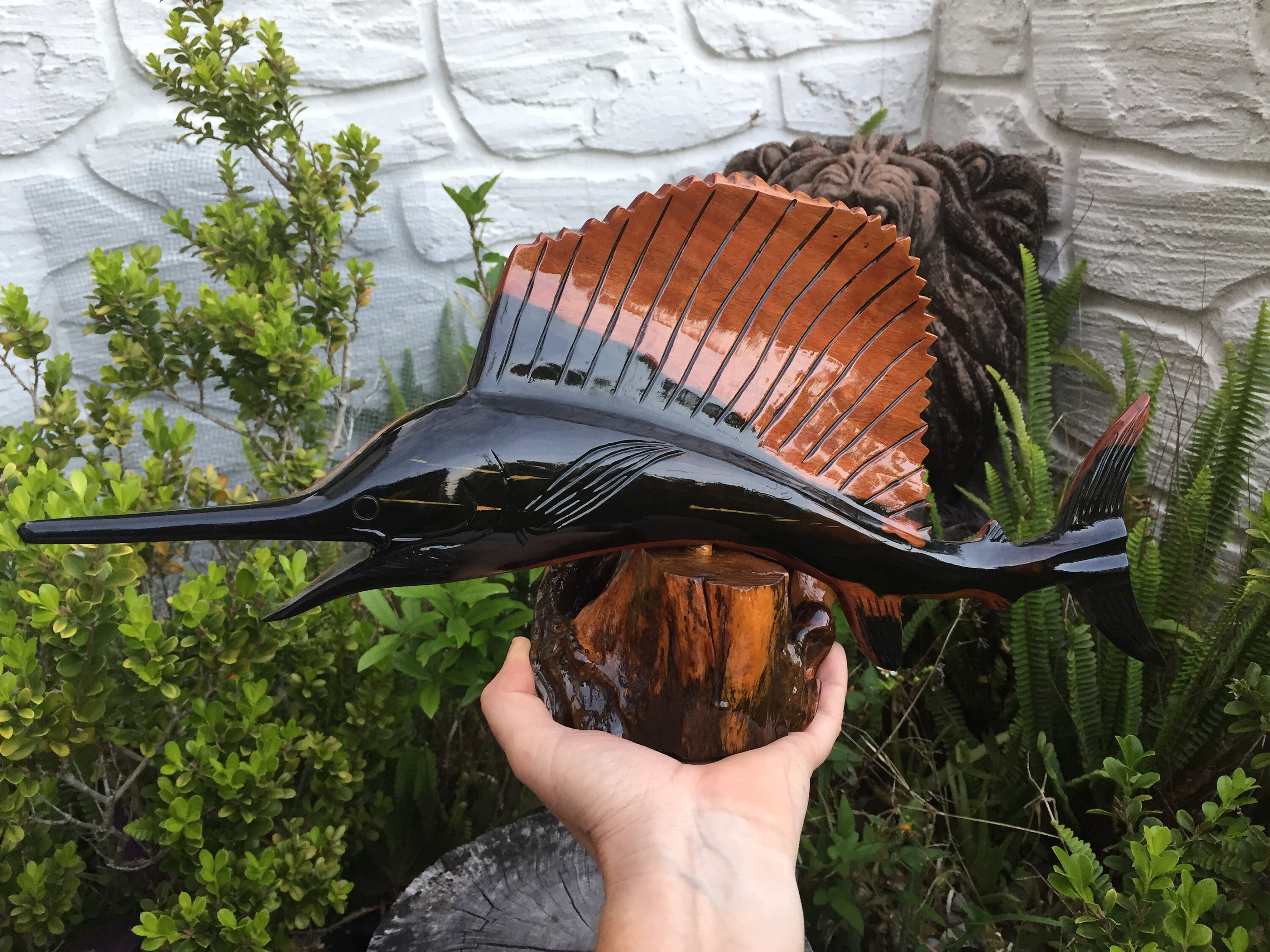Ironwood/African Ebony Sailfish Sculpture/Hand-Carved with | Etsy