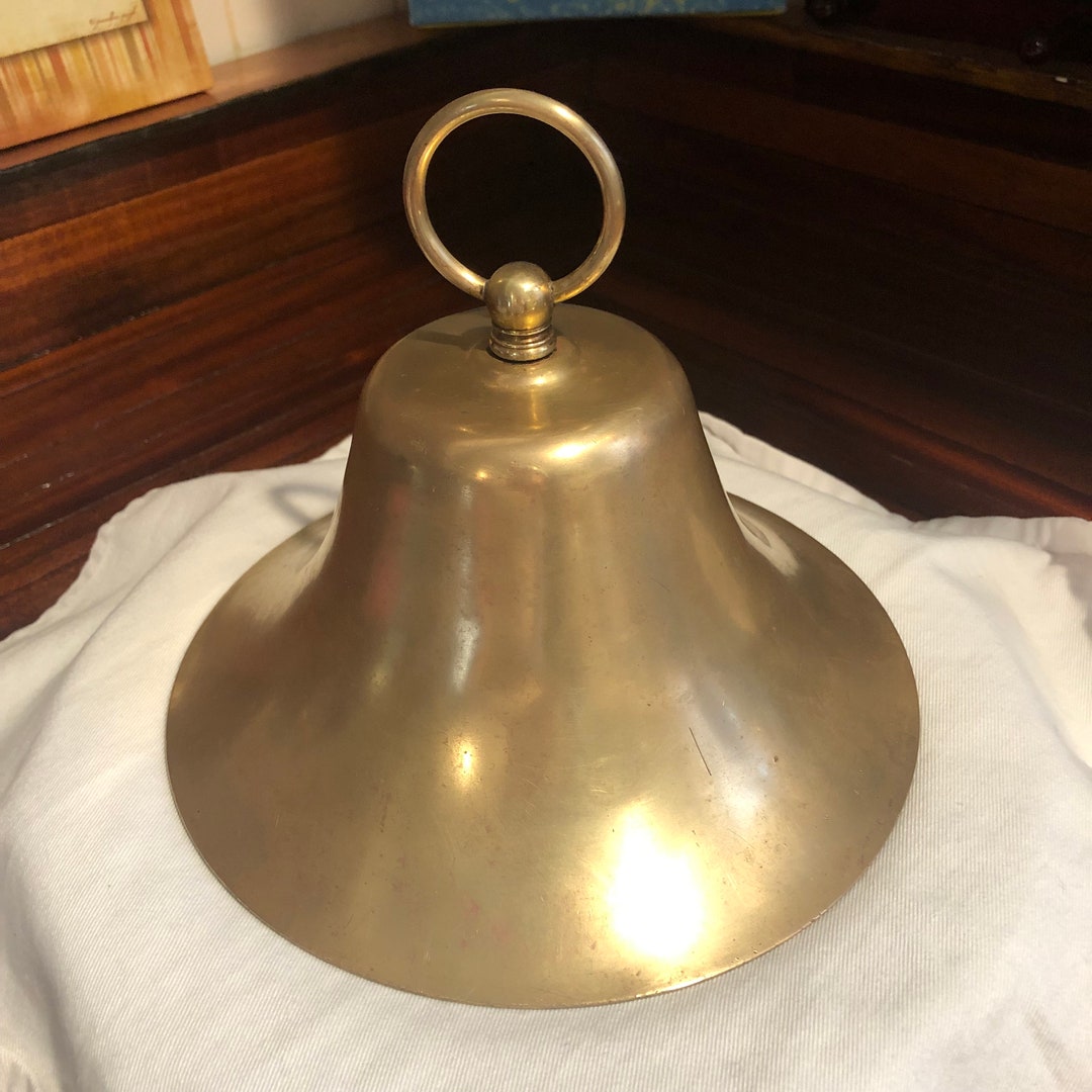Vintage Large Solid Brass Bell With Solid Brass Hanger/free Shipping ...