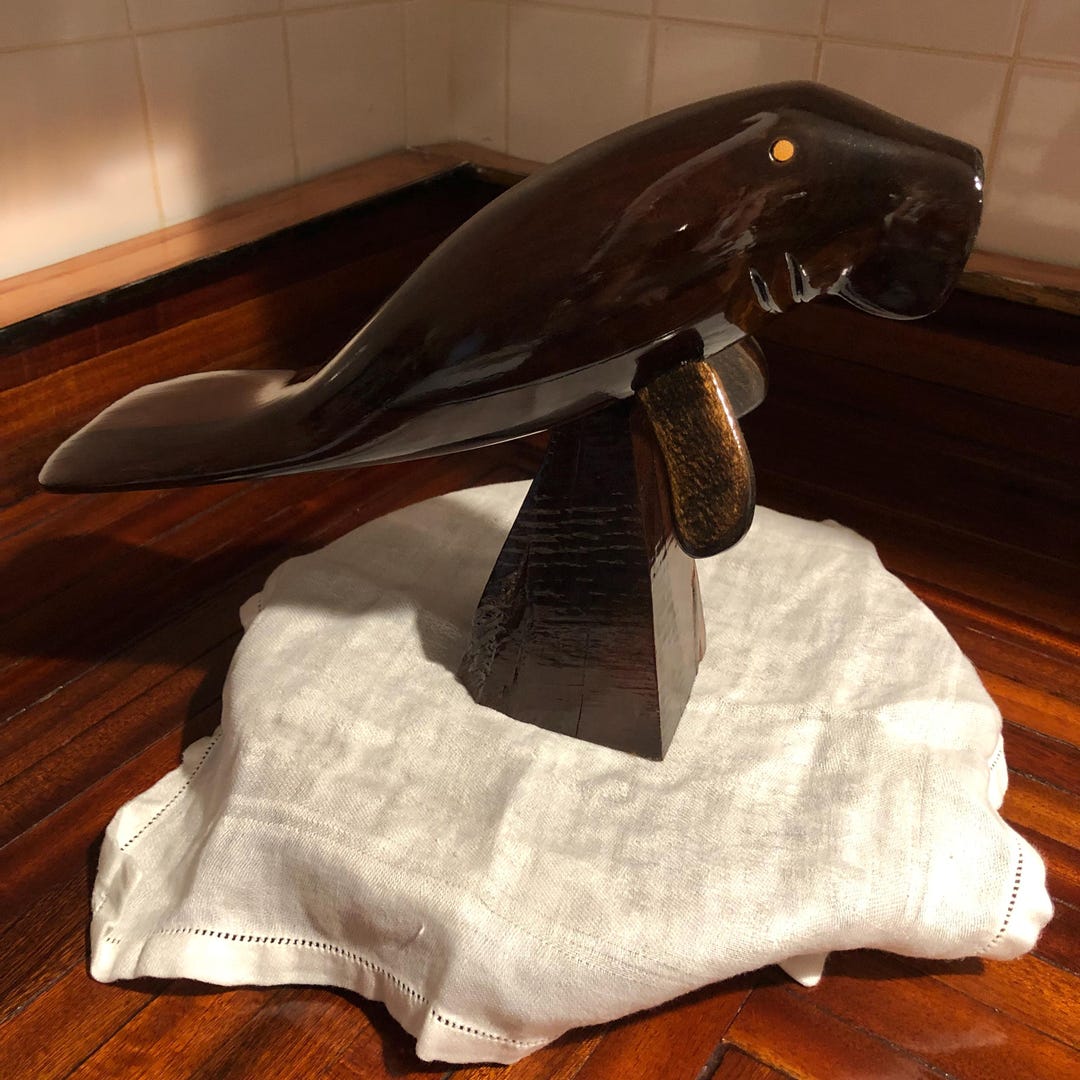 Hand-carved Ironwood Manatee Carving/wooden Manatee/sea Cow/free ...