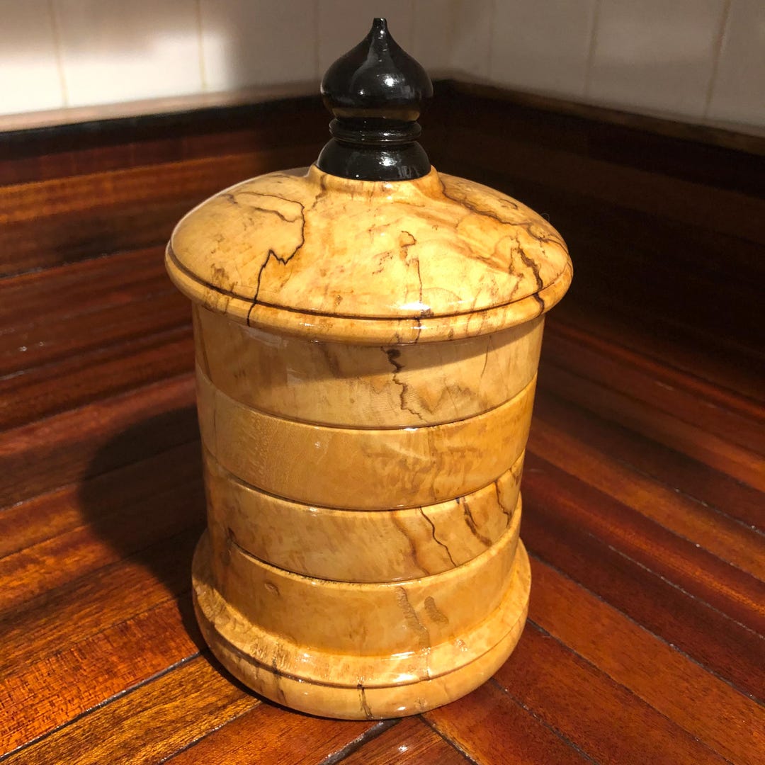 Hand-turned Spalted Maple Box/handmade/hand Finished Maple Box/free ...