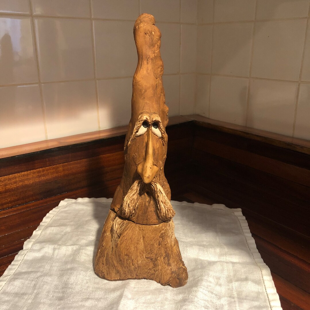 Vintage Wooden Slim Stump Wizard Box/hand-carved Wooden Box/free ...