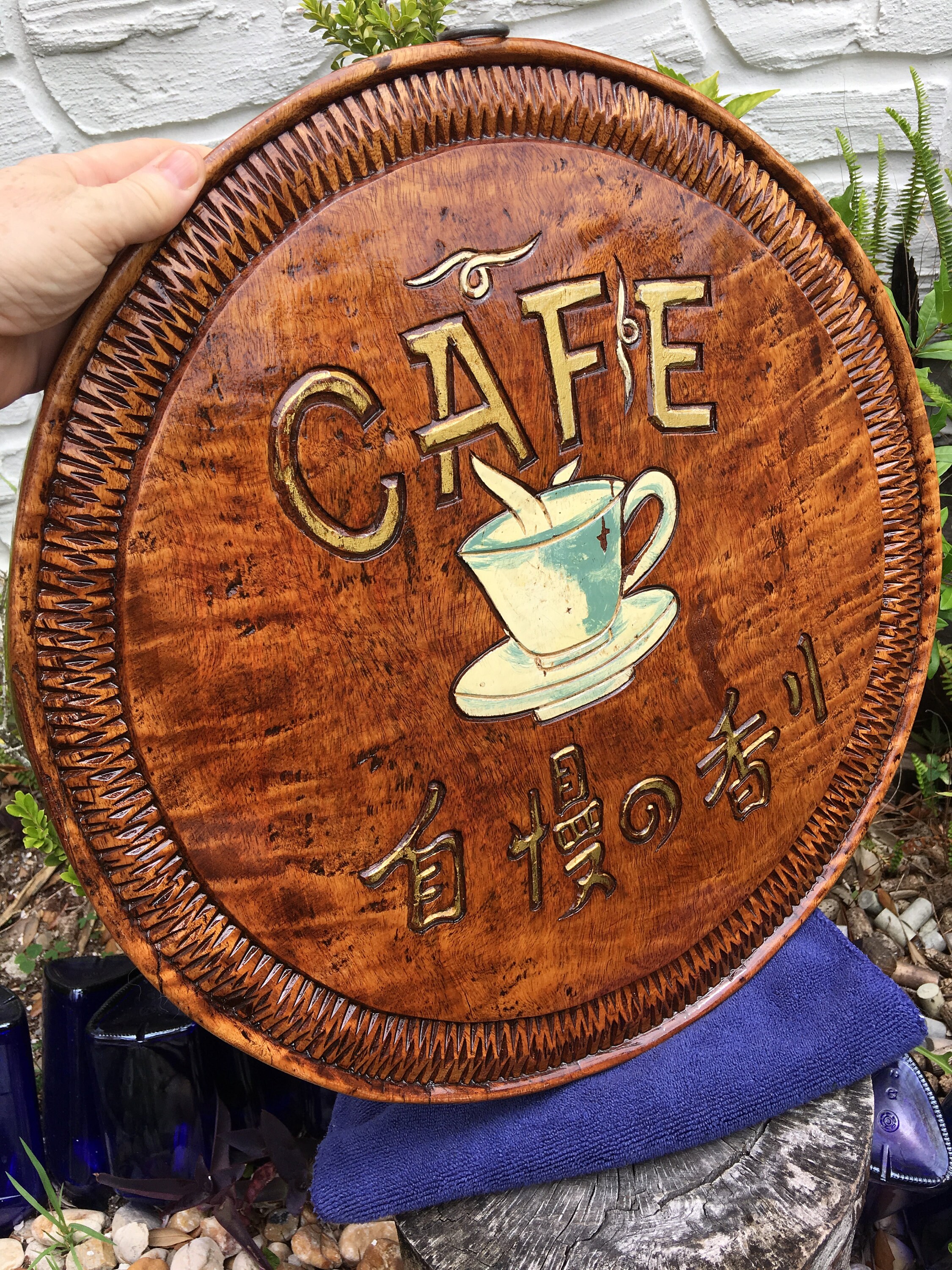 Japanese Hand Carved Kanban Shop Sign/tea Room/cafe/free | Etsy