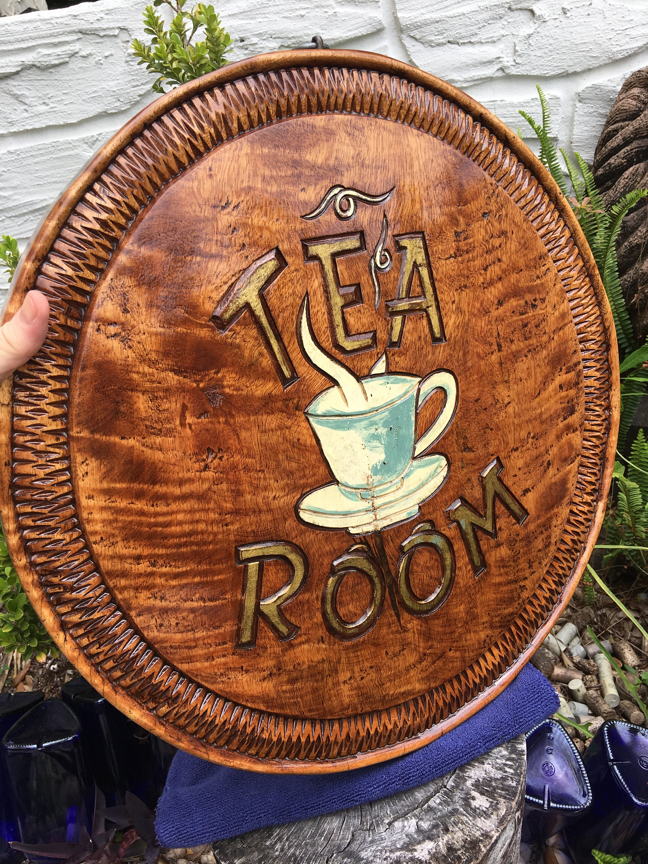 Japanese Hand Carved Kanban Shop Sign/tea Room/cafe/free | Etsy