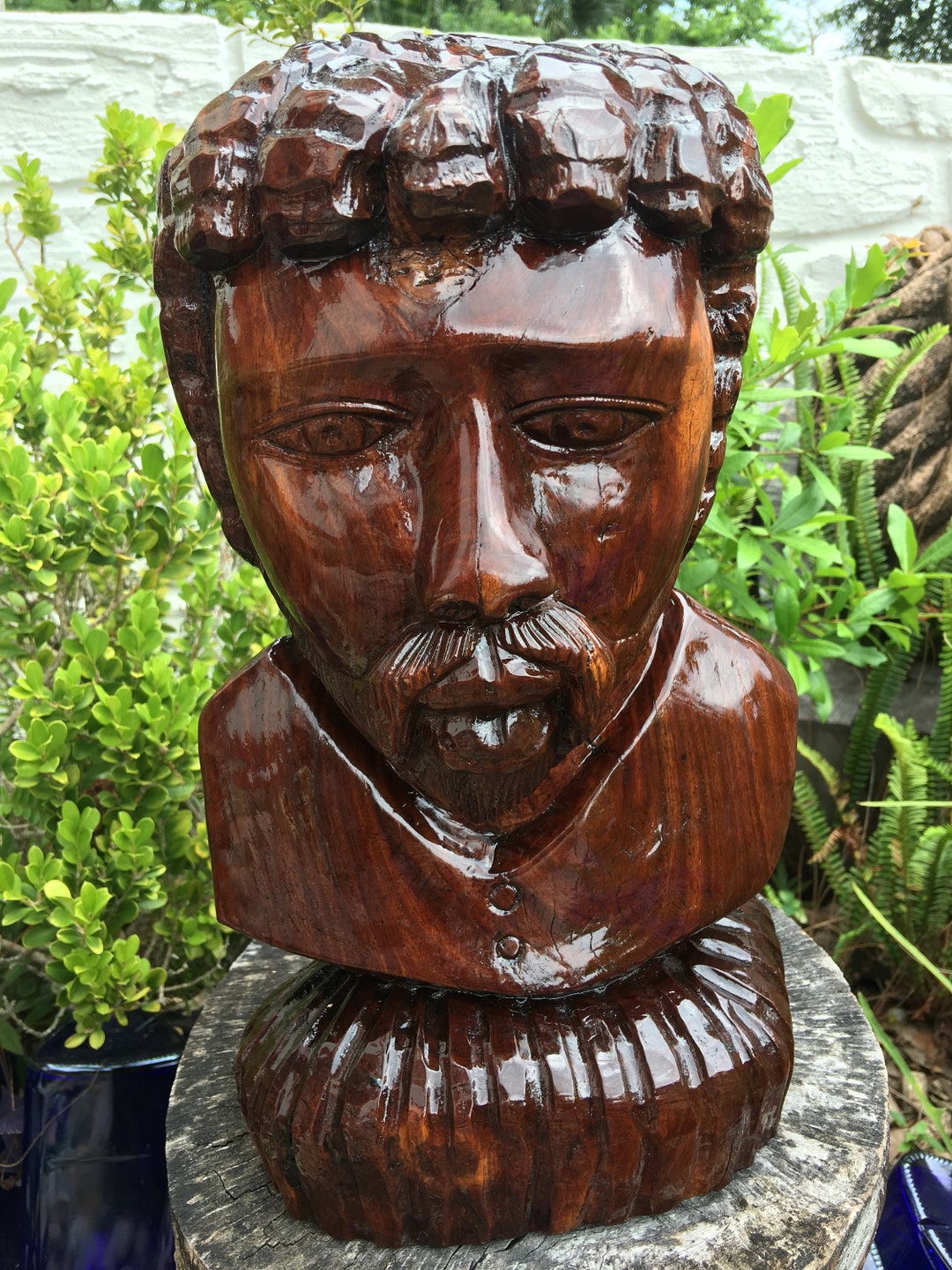 Hand Carved Ironwood Signed C. Harriott/marcus/african Man Figure/wood ...