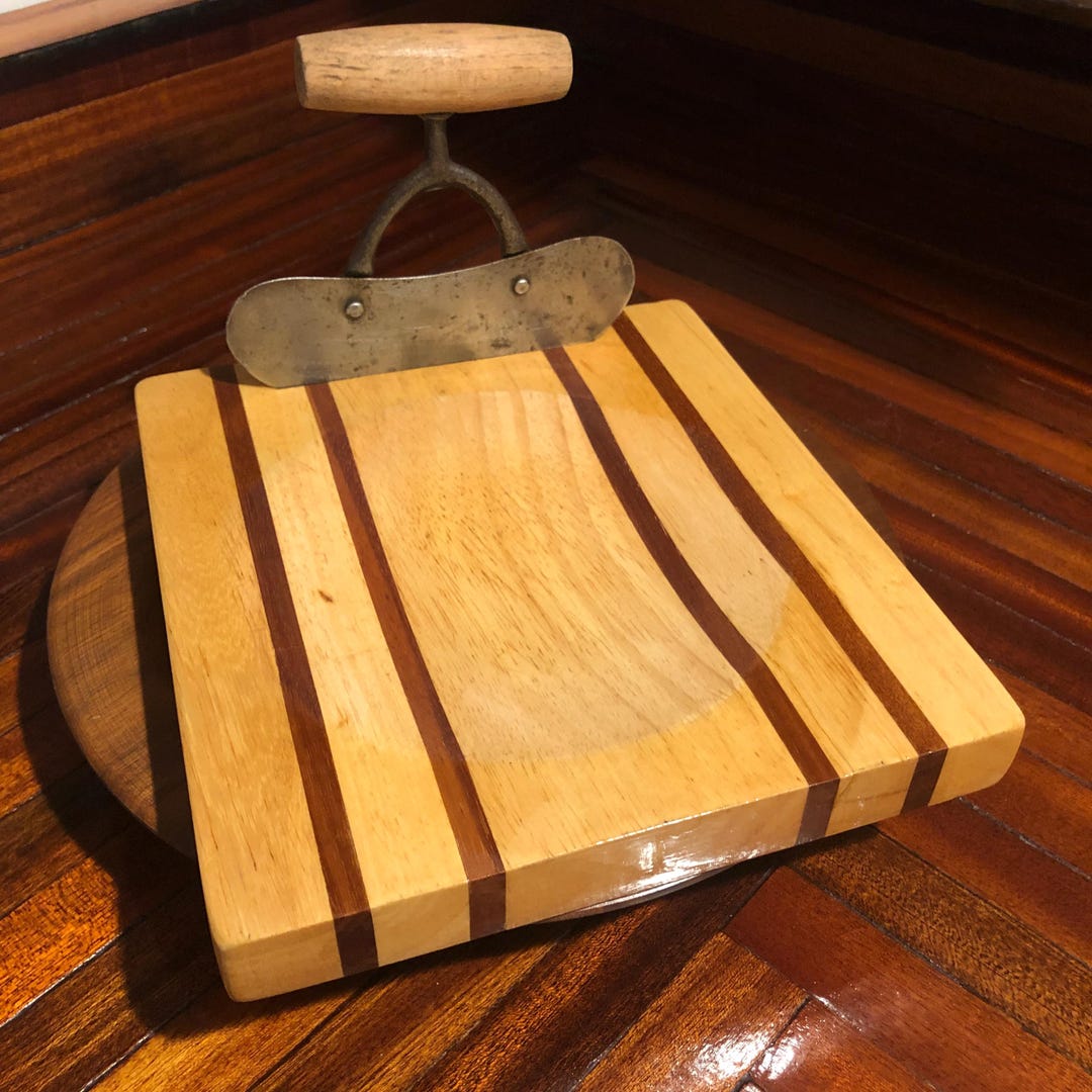 Wooden Ulu Cutting Board With Free Ulu Knife/ulu Herb Cutting Bowl/free ...