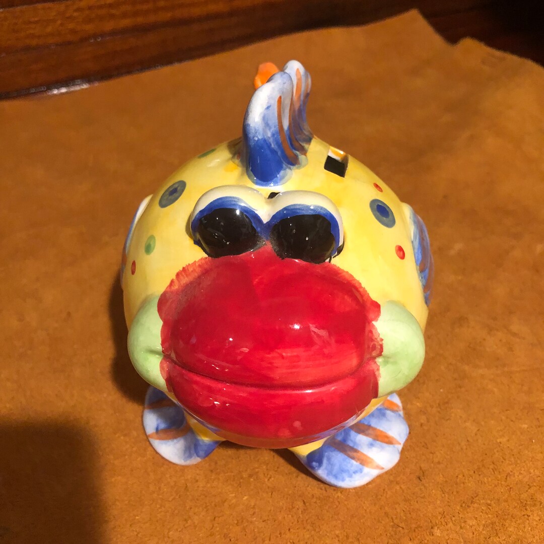 Hand-painted Ceramic Fish/piggy Bank/free Shipping! - Etsy