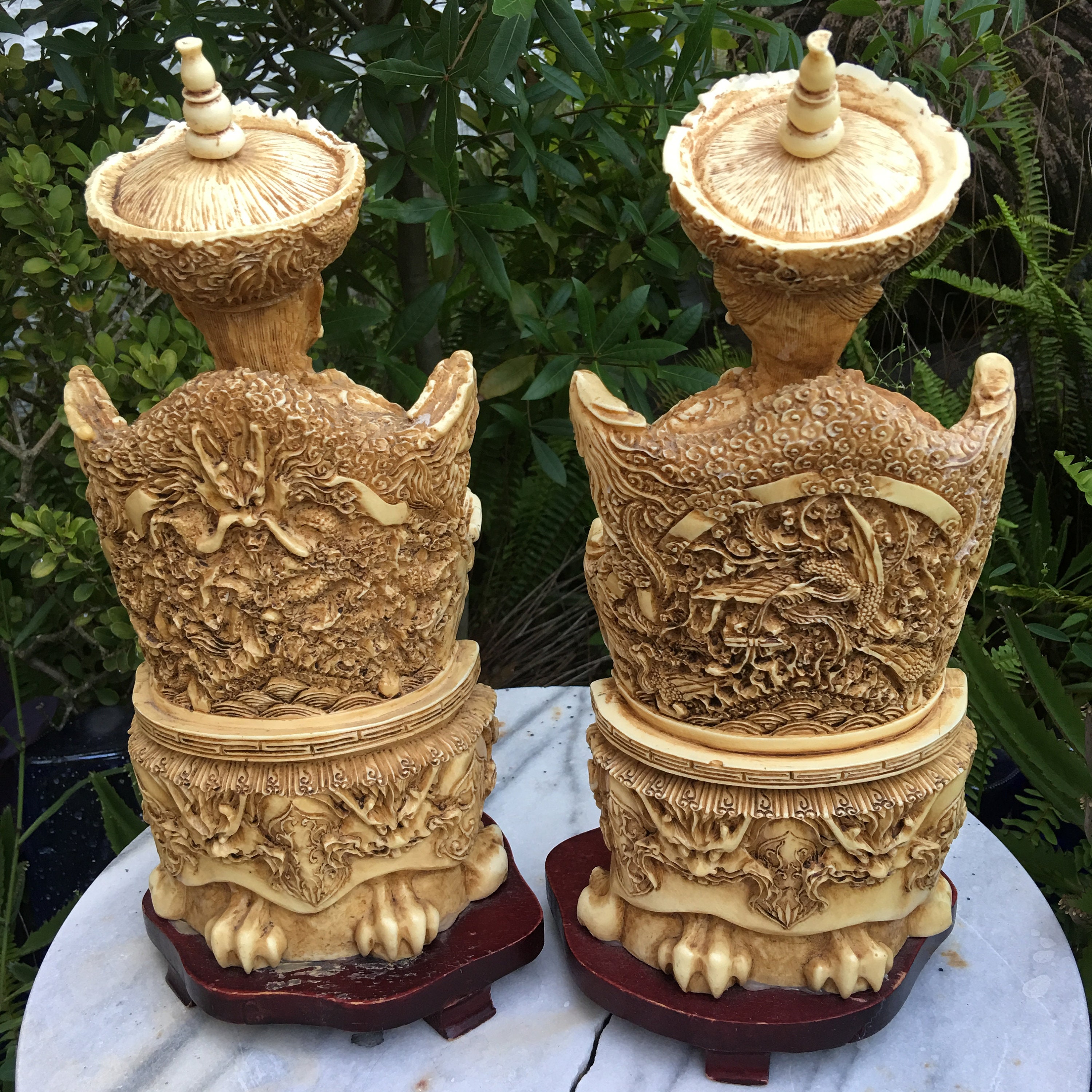 Vintage Resin/faux Ivory Carvings Chinese Emperor and Empress | Etsy