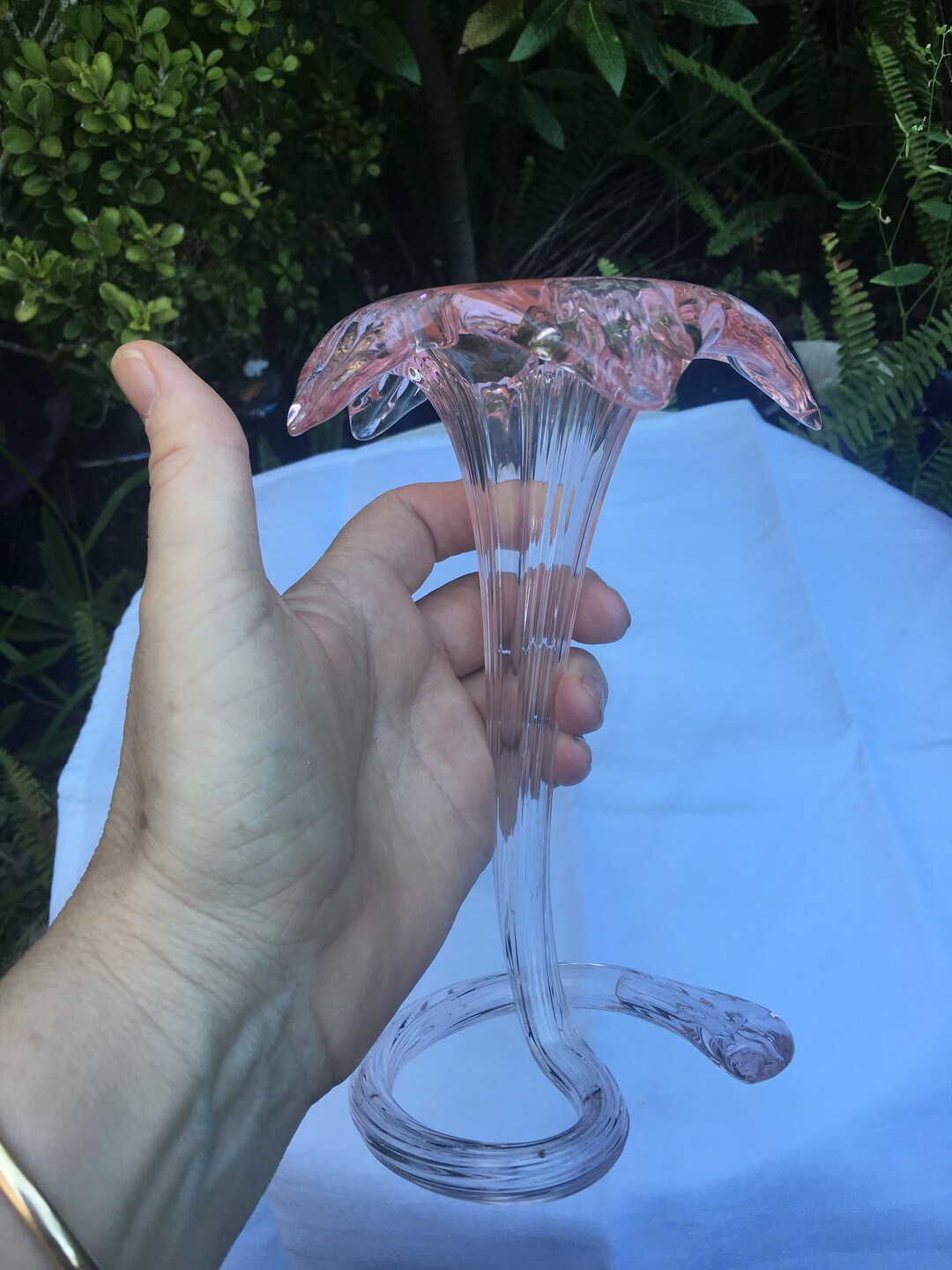 Vintage Hand Blown/stretched Trumpet Flower Vase/free Shipping! - Etsy