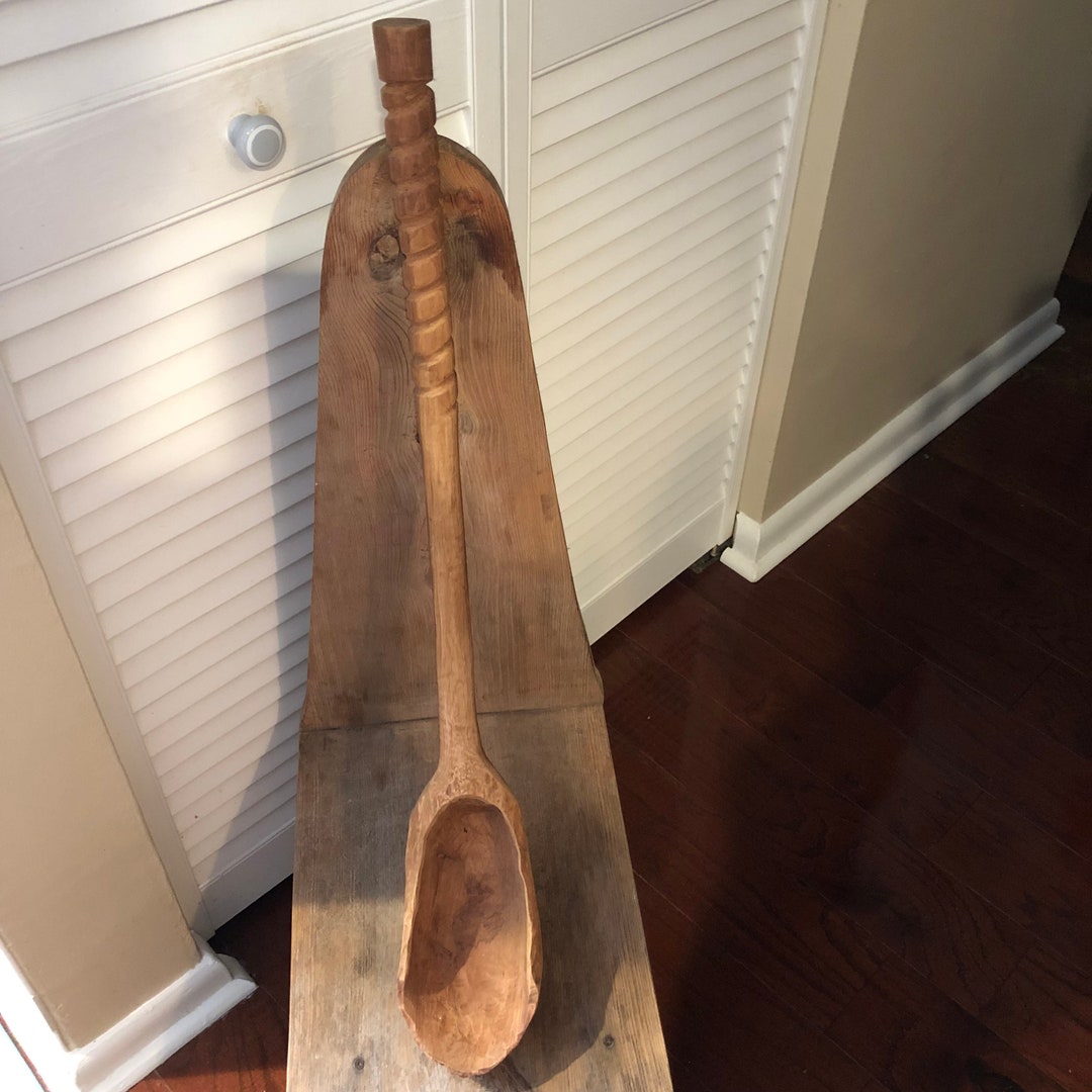 Vintage Hand-carved Country Kitchen Wooden Scoop/spoon/shovel/free ...