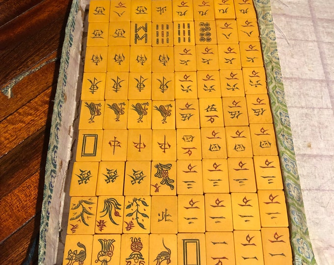 Vintage Chinese Mahjong Tile Set of 144/chinese Mah Jong Tiles/144 Mah ...