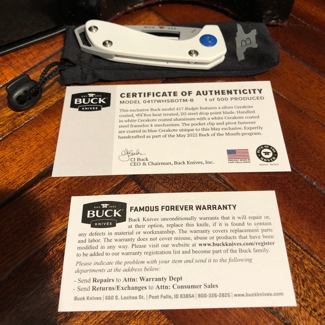 Buck Knife 417 Budgie/ Buck of the Month May 2022/limited Edition/free ...