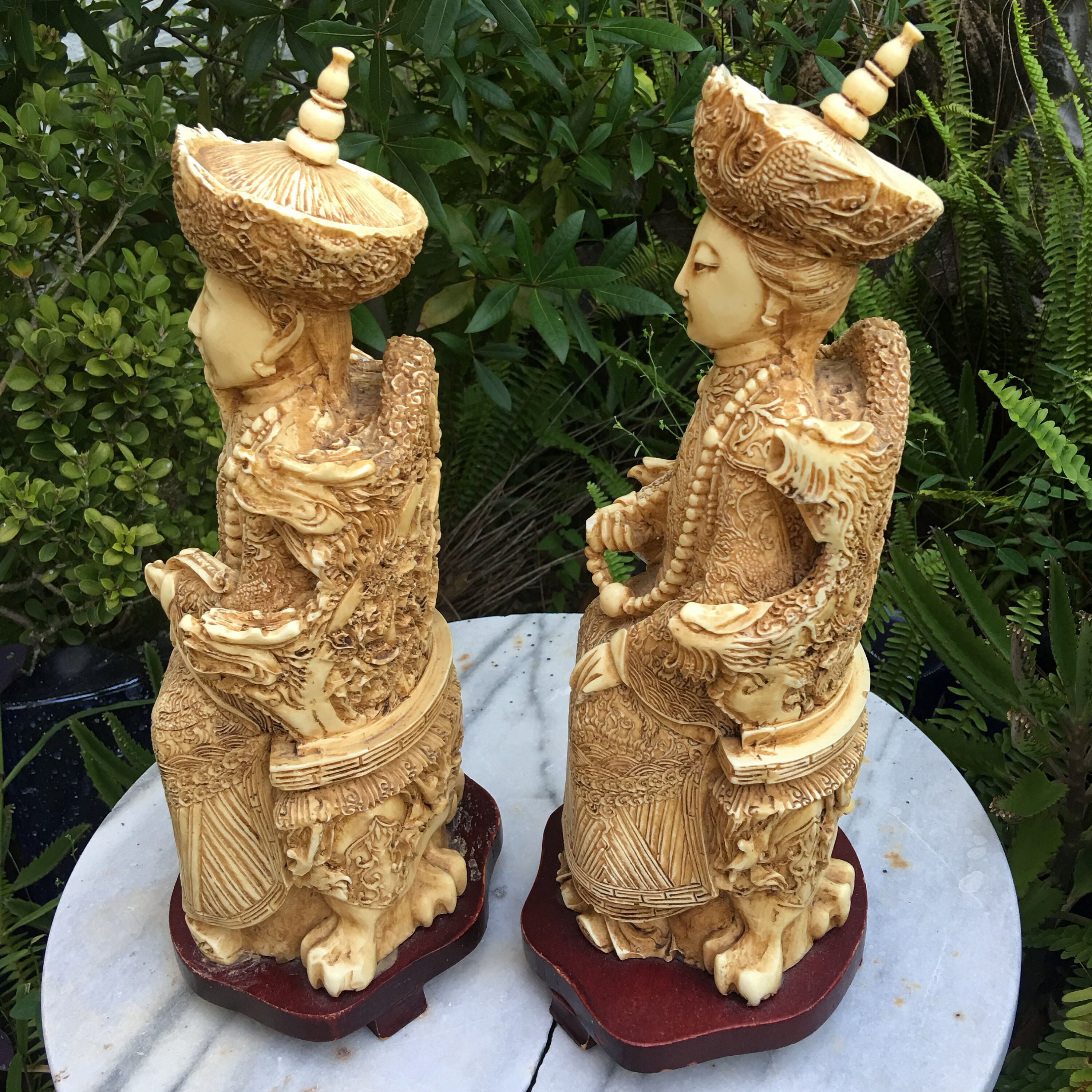 Vintage Resin/faux Ivory Carvings Chinese Emperor and Empress | Etsy