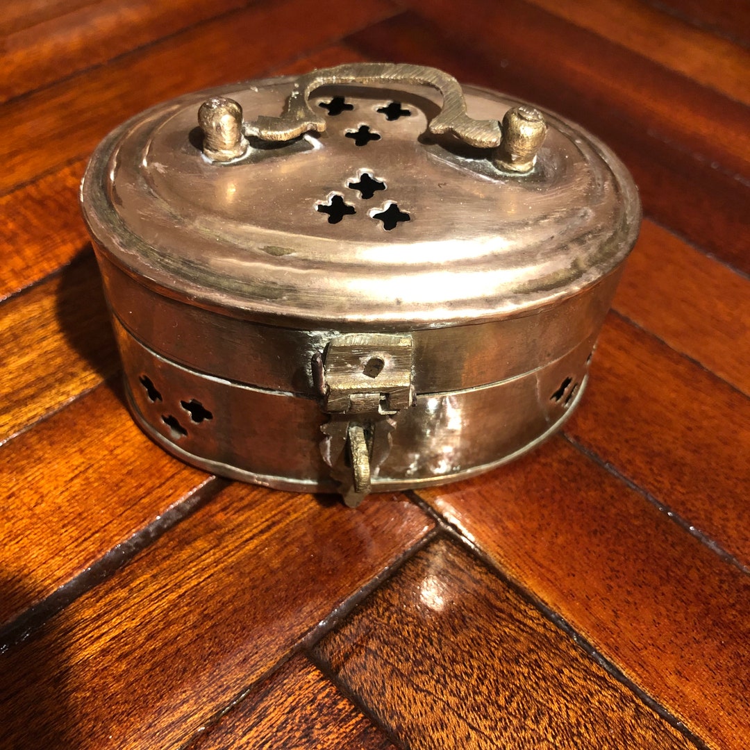 Vintage Solid Brass Small Cricket/incense Box/free Shipping! - Etsy