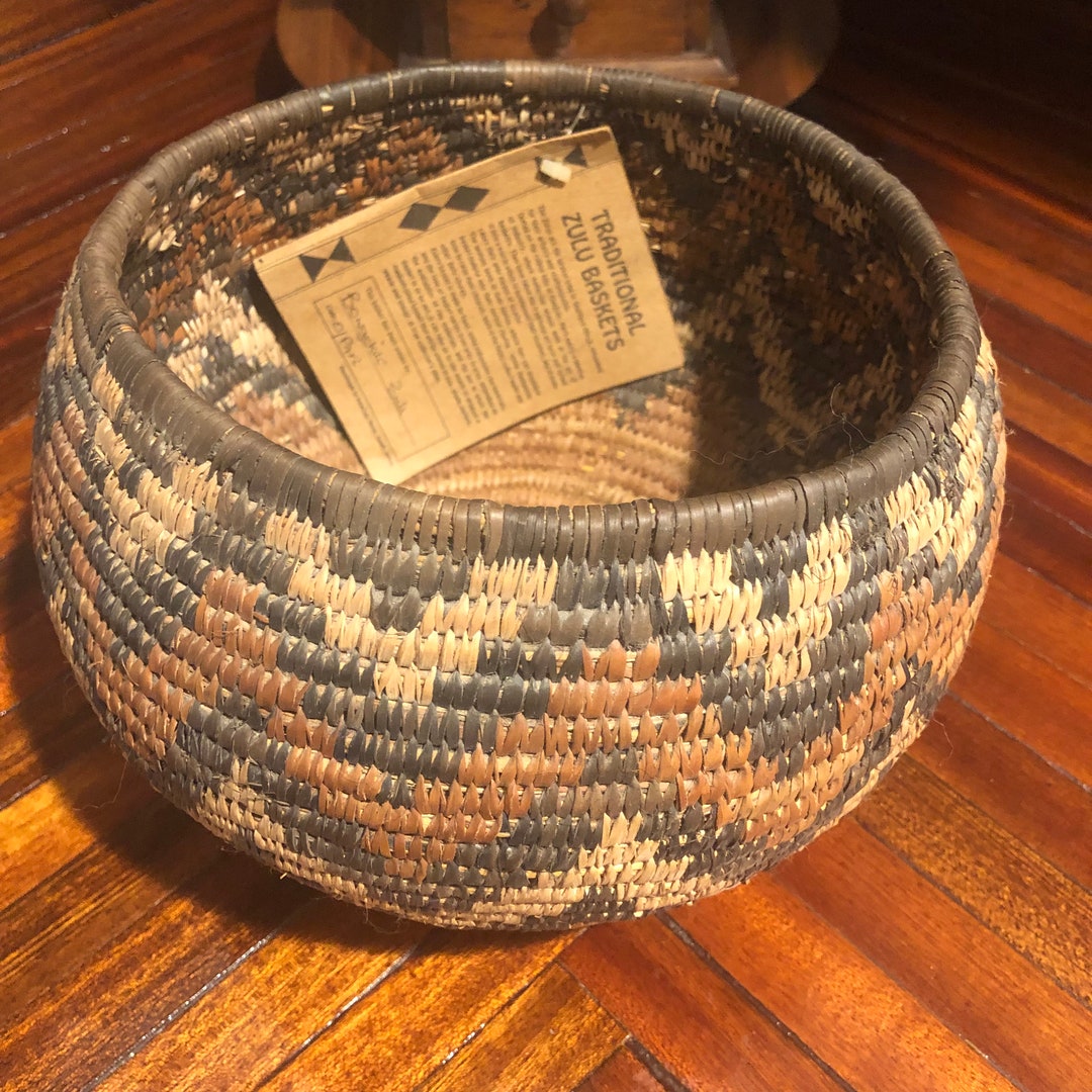 African Traditional Zulu Basket/hand-woven Zulu Basket/free Shipping ...