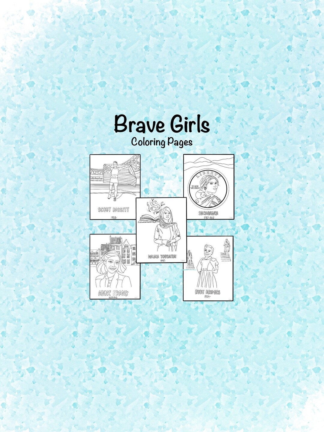 Brave Girls Coloring Pages: Sacagawea Anne Ruby Malala and - Etsy