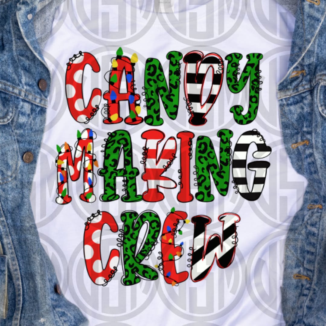 Candy Making Crew DTF Transfer Christmas Family Shirts Matching Tops ...