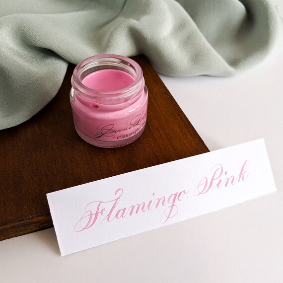 Flamingo Pink Calligraphy Ink modern calligraphy copperplate | Etsy
