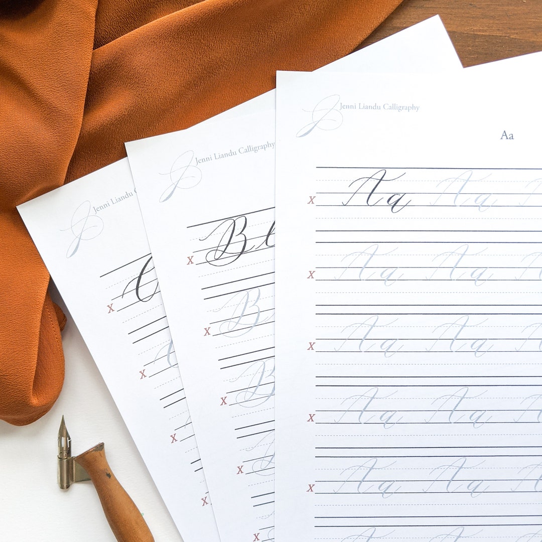 Modern Calligraphy Alphabet Practice Sheets, Modern Calligraphy ...