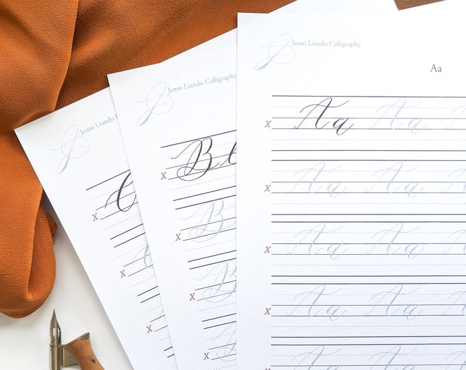 Modern Calligraphy Alphabet Practice Sheets Modern - Etsy