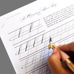 Copperplate Calligraphy Basic Strokes Practice Sheets, Calligraphy ...