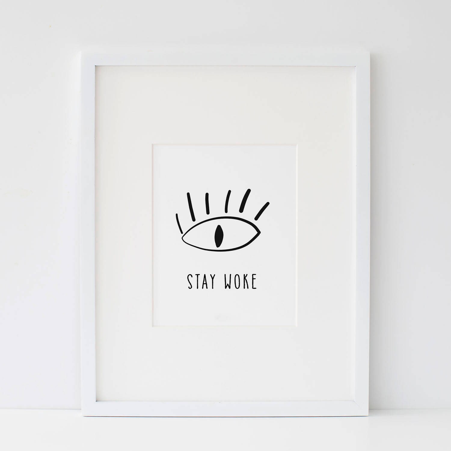 Stay Woke Illustration INSTANT DOWNLOAD Art, Illustration Printable ...