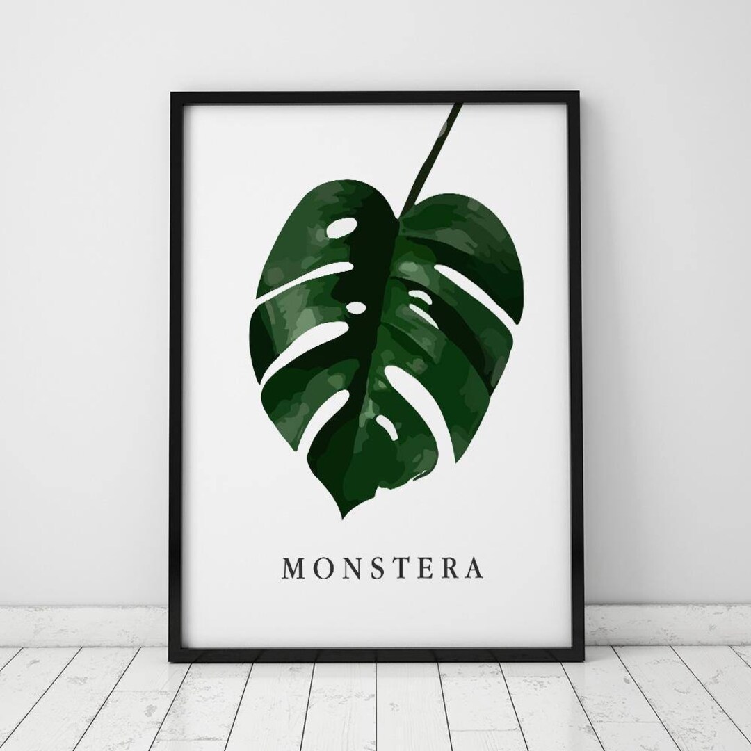 Monstera Leaf INSTANT DOWNLOAD Illustration Art, Digital Illustration ...
