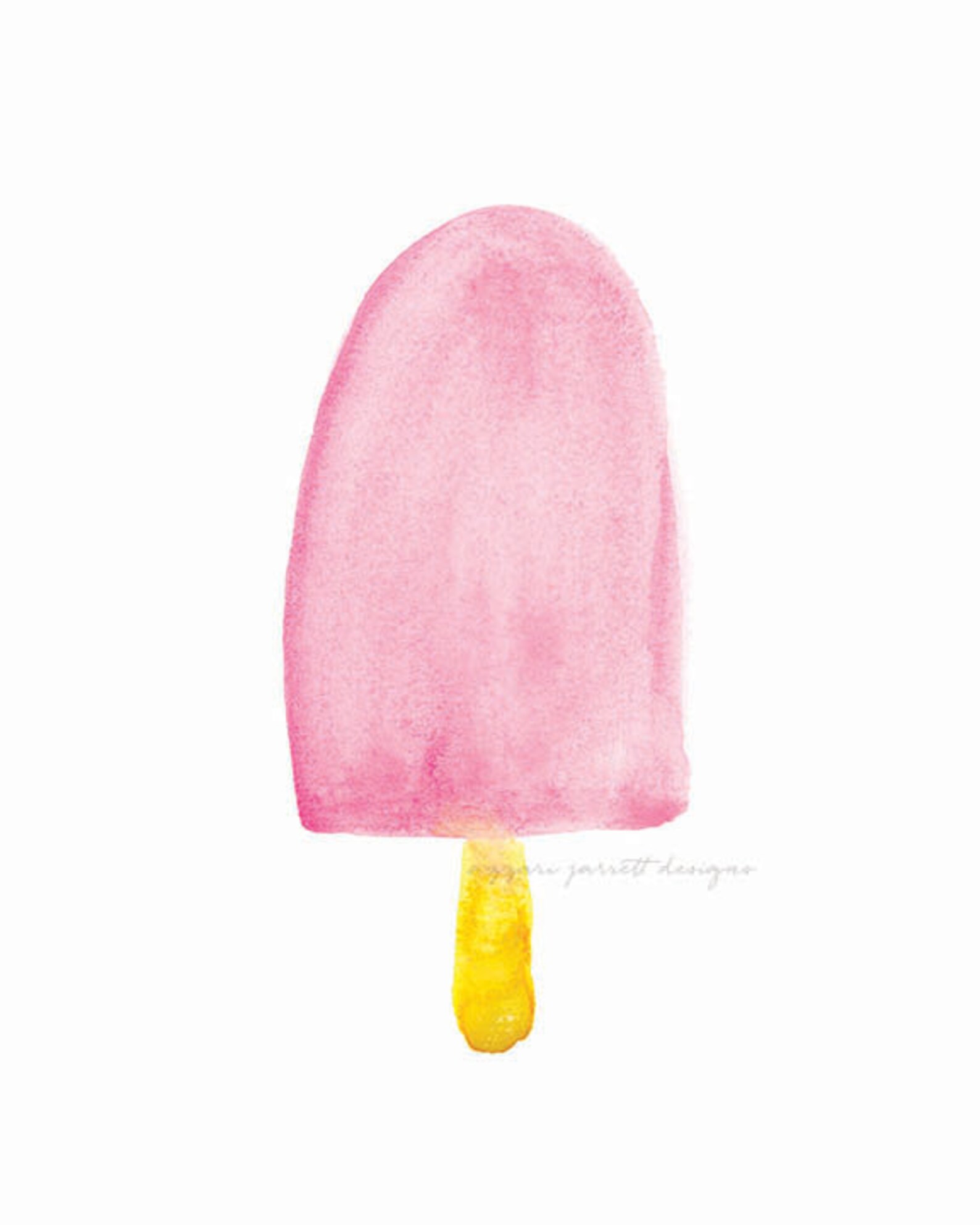 Watercolor Popsicle INSTANT DOWNLOAD Art, Watercolor Printables, Pink ...