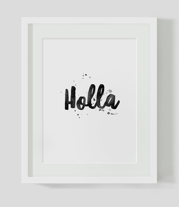 Holla Watercolor Printable, Holla Download, Holla Art Print, Holla ...