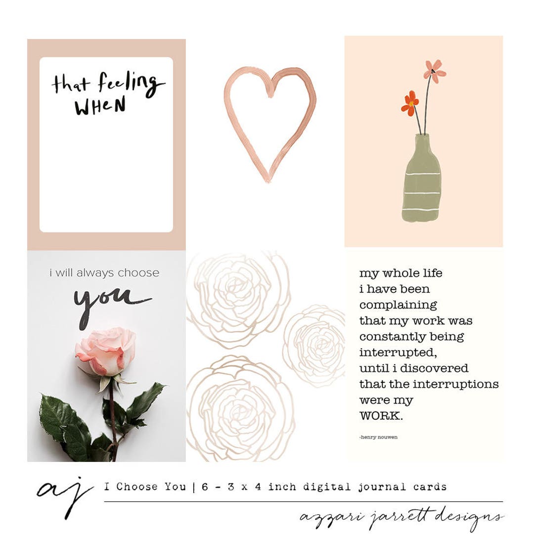 Love Journal Cards, Digital Journal Cards, Project Life, Printable ...