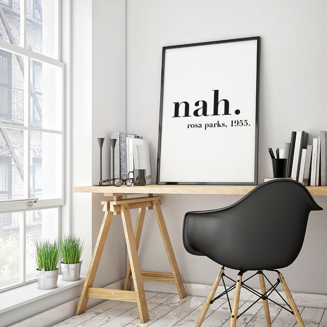 Nah INSTANT DOWNLOAD Typography Poster, Printable, Minimalist, Rosa ...
