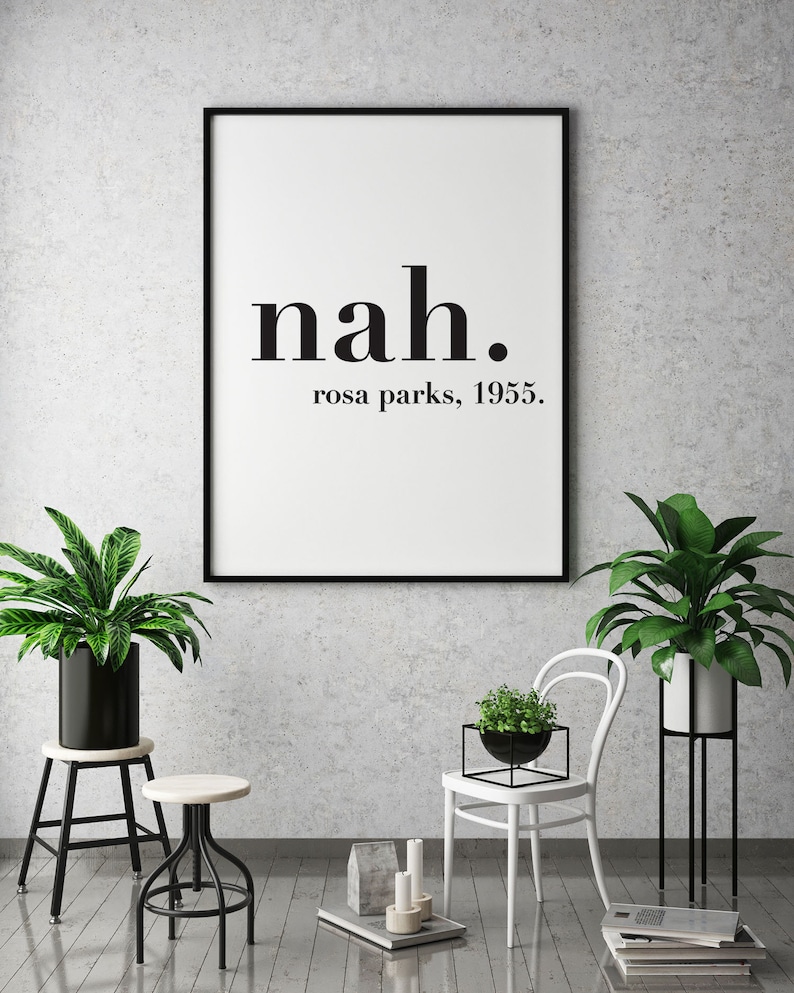 Nah INSTANT DOWNLOAD Typography Poster, Printable, Minimalist, Rosa ...
