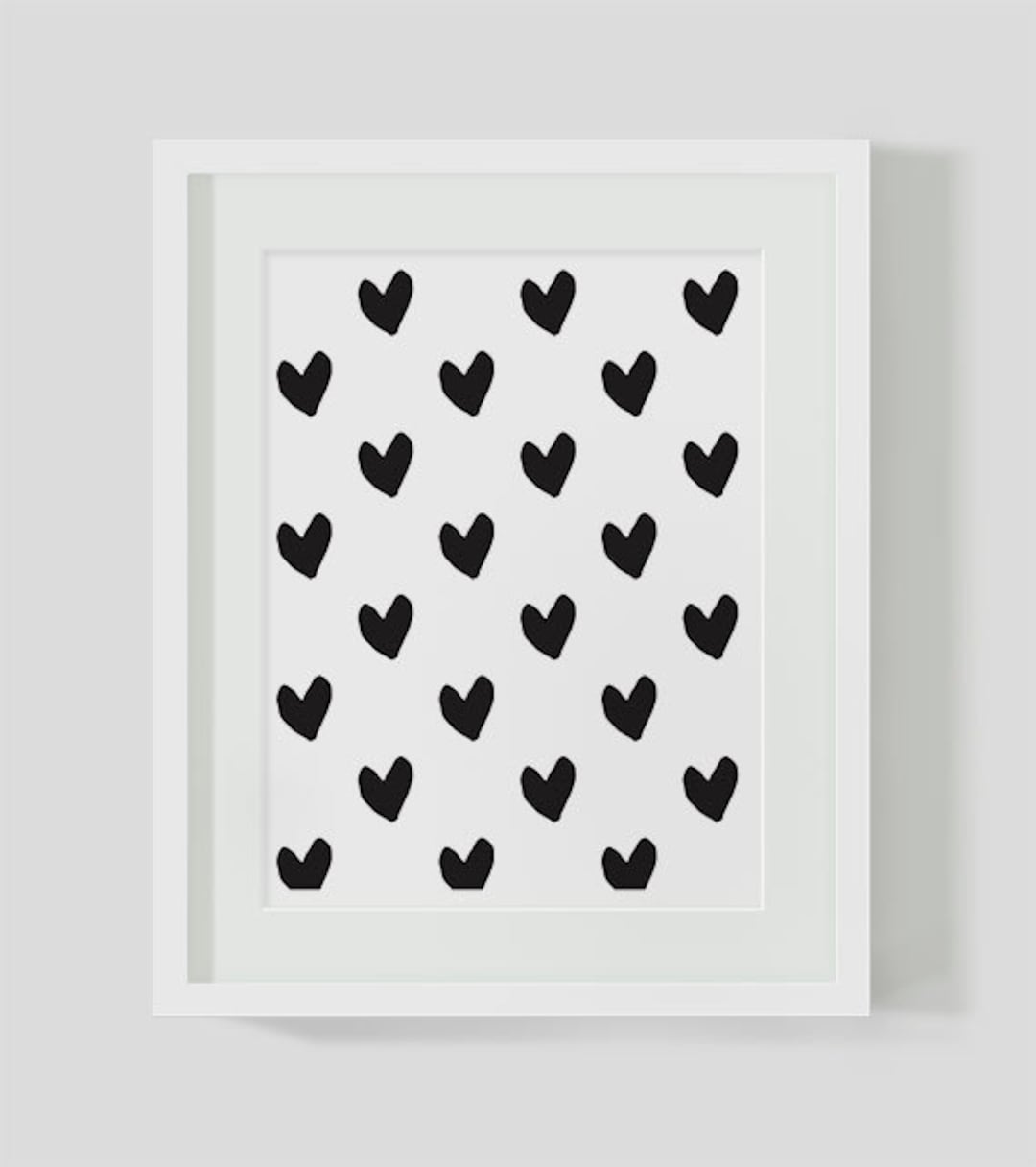 Black and White Heart Pattern INSTANT DOWNLOAD Art, Printable Art ...