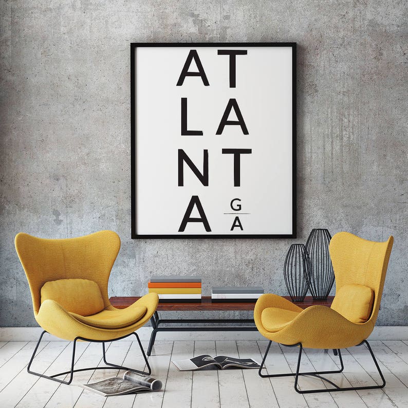 Atlanta Georgia Printable Art, Atlanta Poster, Georgia Art, Art Print ...