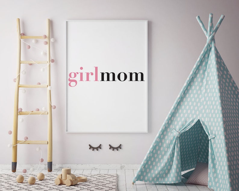 Girl Mom, Large Poster Print, 24x36 Poster, Printable, Girls Room Art ...