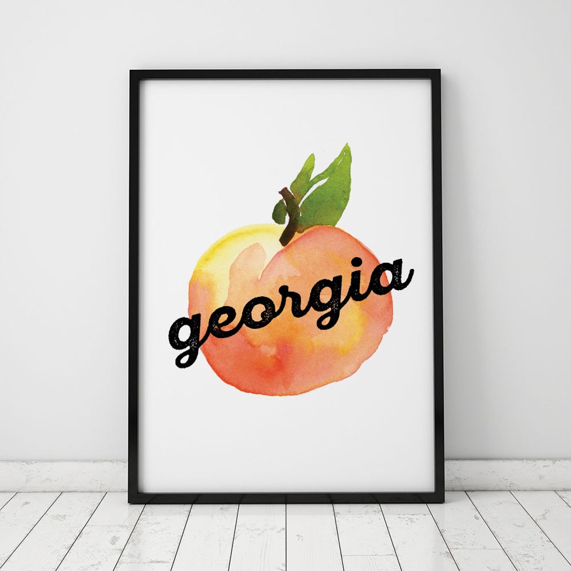 Georgia Printable Art, Atlanta Art, Georgia Peach Poster, Peach Art ...