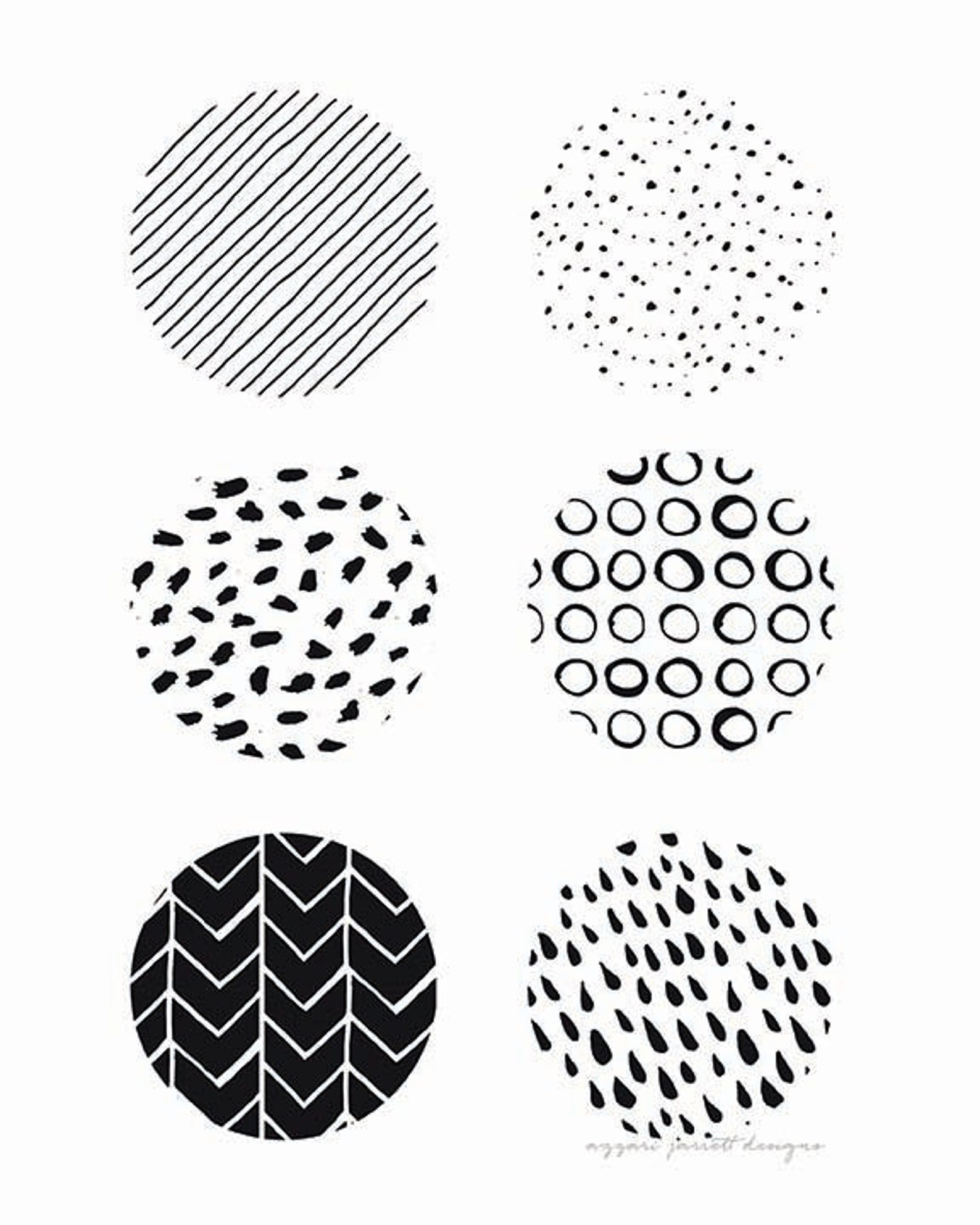 Abstract Circles INSTANT DOWNLOAD Printable Art Black and - Etsy